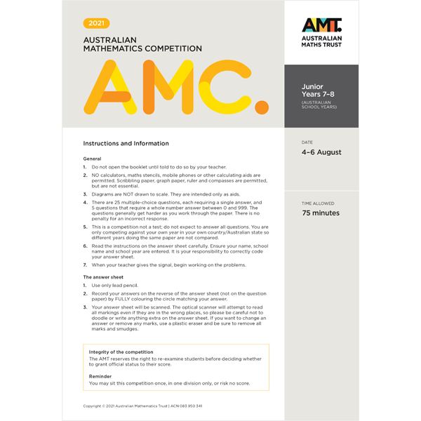 AMC Past papers: PDF – Australian Maths Trust
