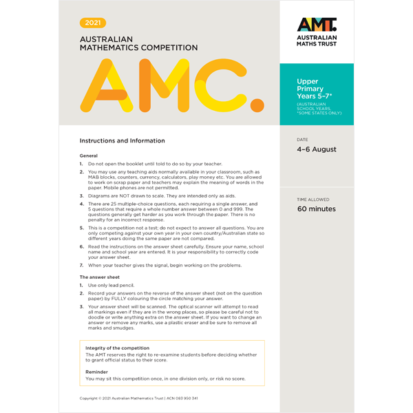 AMC Past papers: PDF – Australian Maths Trust
