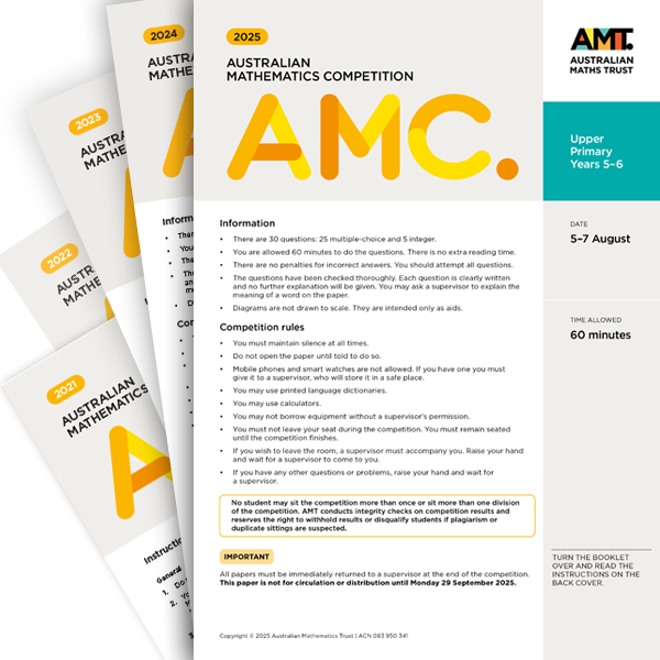 AMC Past papers: 5-year packs PDF – Australian Maths Trust