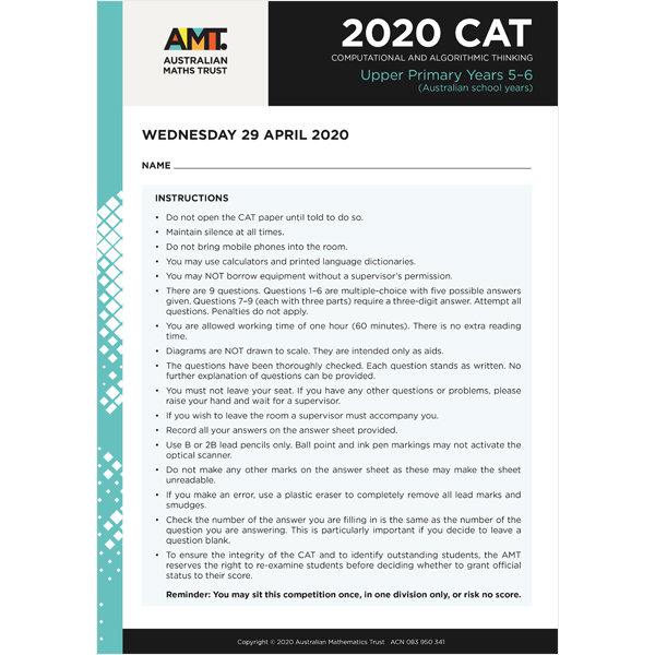 CAT Resources – Australian Maths Trust